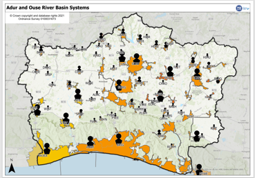 Adur And Ouse River Basin Catchment
